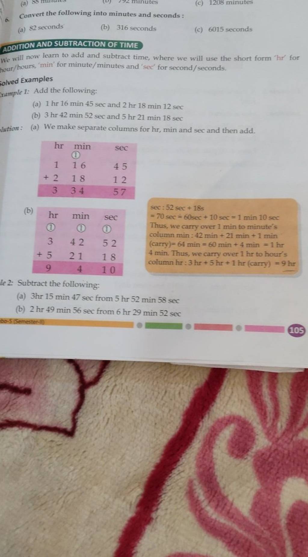 6 Convert The Following Into Minutes And Seconds a 82 Seconds b 31 