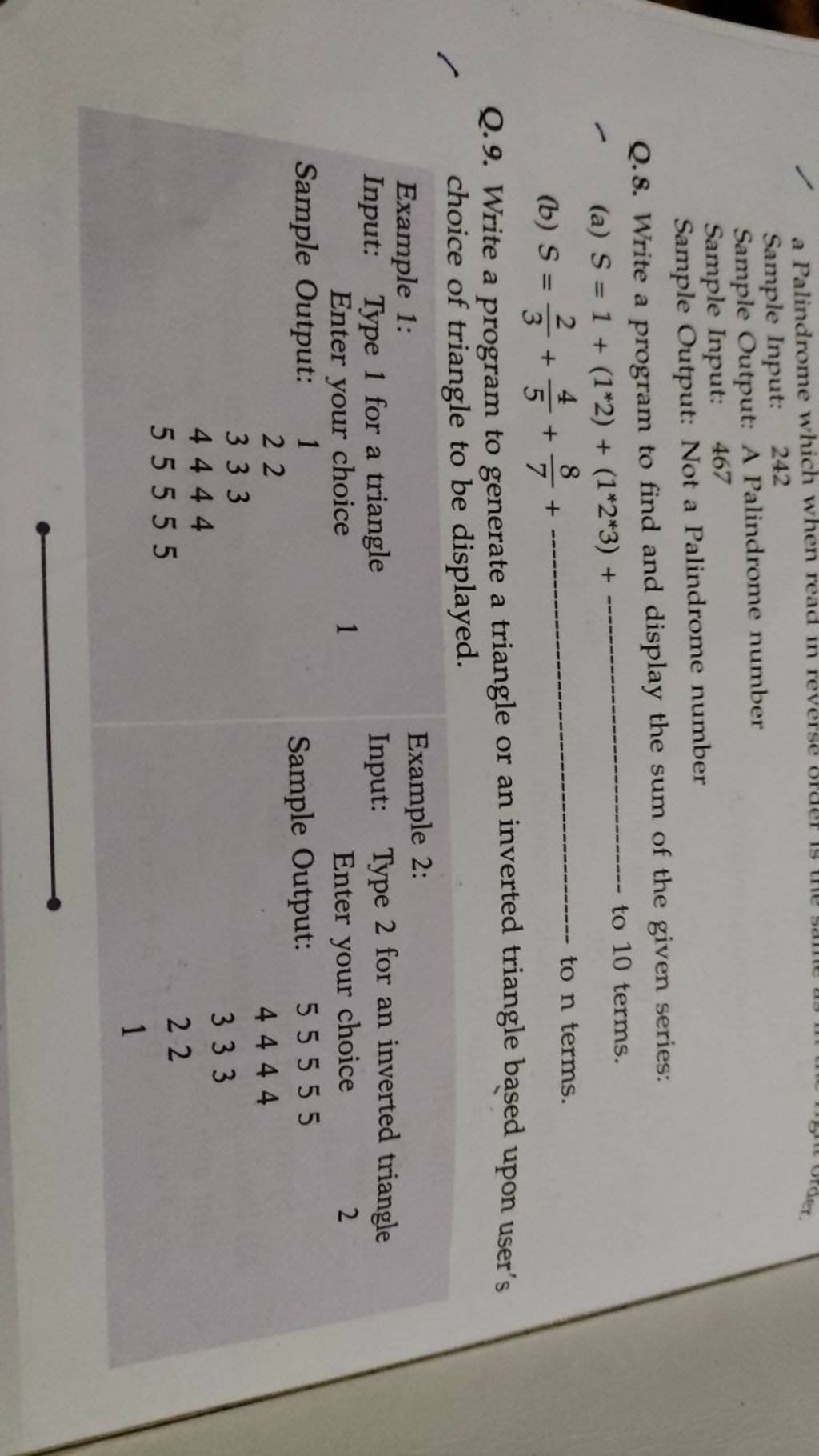 a Palindrome which Sample Input: 242 Sample Output: A Palindrome number S..