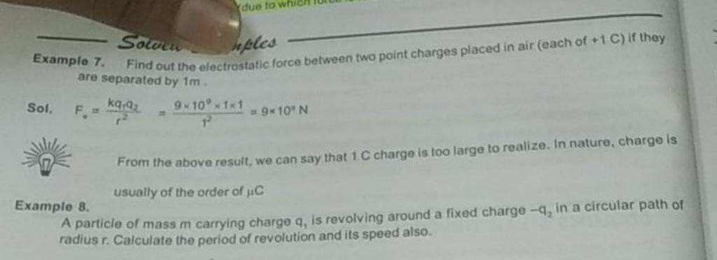 Example 7 Soccewn Find Out The Electrostatic Force Between Two Point C