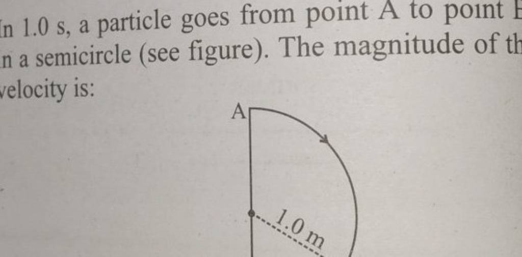 10 S A Particle Goes From Point A To Point N A Semicircle See Figure