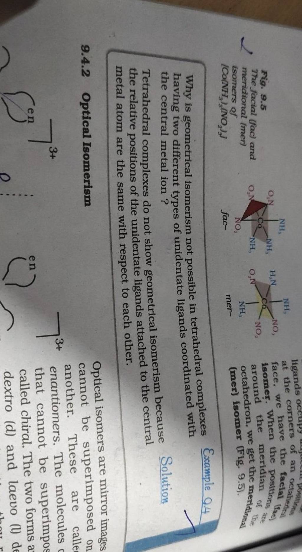 Fig. 9.5 The facial (fac) and meridional (mer) isomers of [CO(NH3 )3 (NO2..