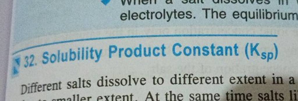 electrolytes. The equilibrium 832. Solubility Product Constant (Ksp ) Dif..