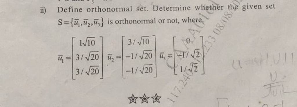 Ii Define Orthonormal Set Determine Whether The Given Set S {uˉ1 Uˉ2