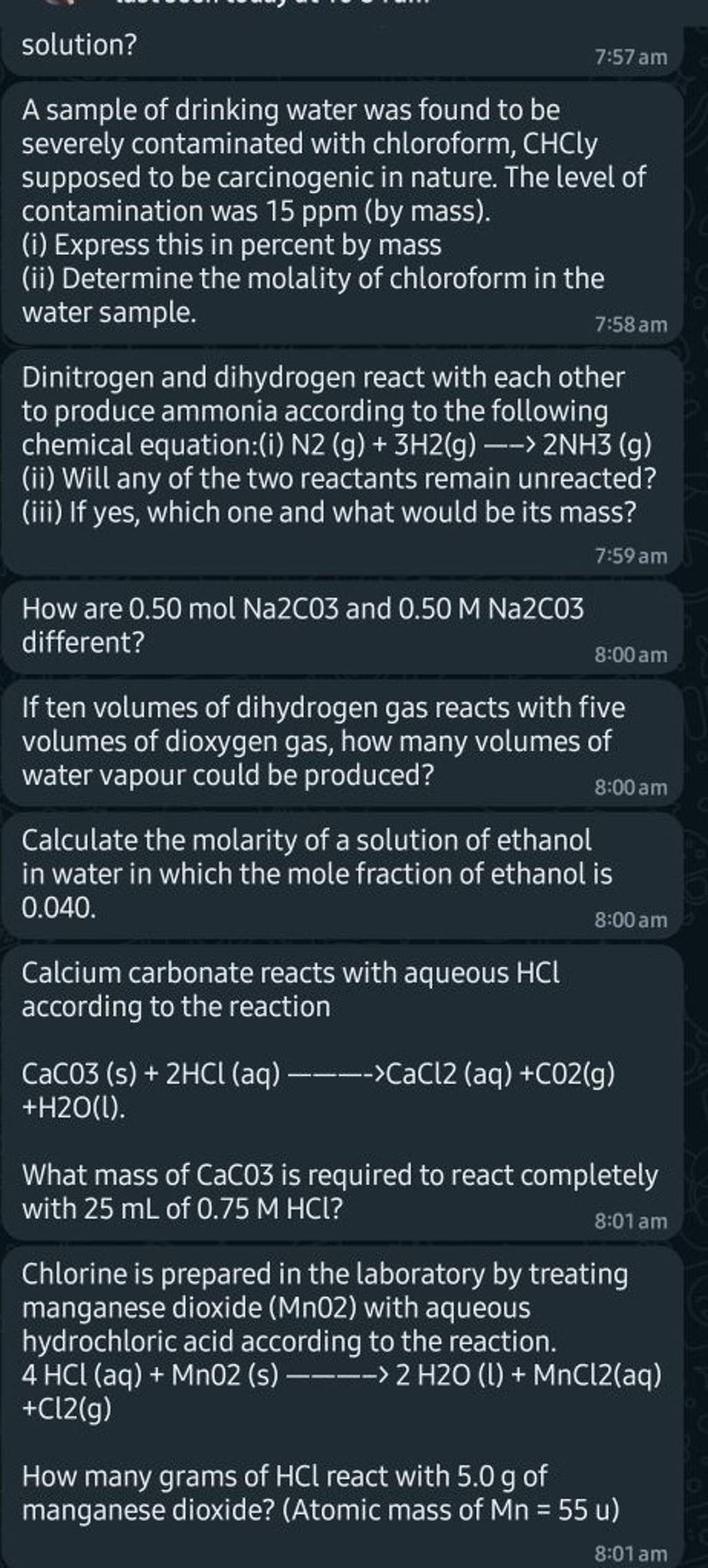 solution? A sample of drinking water was found to be severely contaminate..