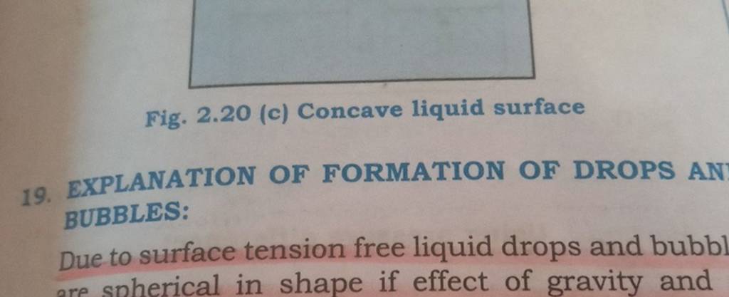 Fig. 2.20 (c) Concave liquid surface 19. EXPLANATION OF FORMATION OF DROP..