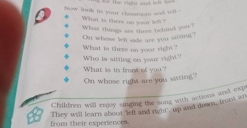 Now look in your classroom and tellWhat is there on your left? What thing..