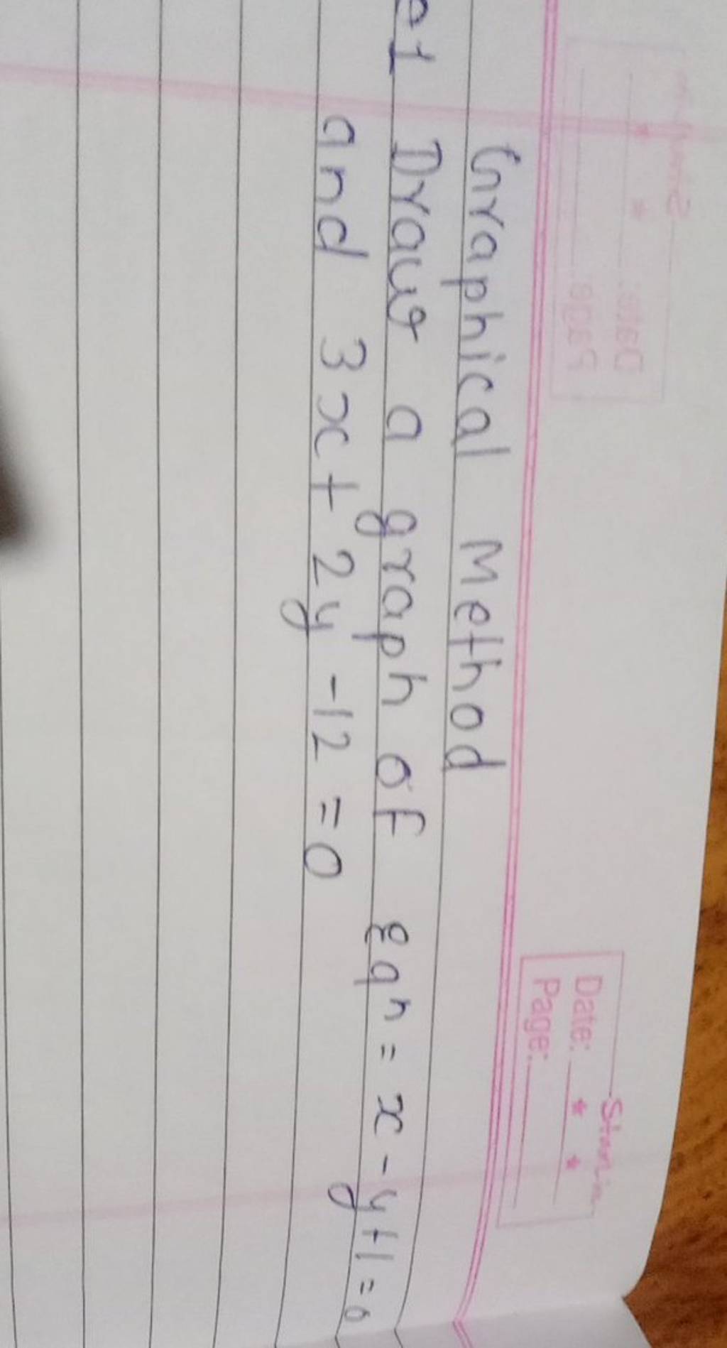 Graphical Method e1 Draw a graph of en=x−y+1=0 and 3x+2y−12=0 | Filo