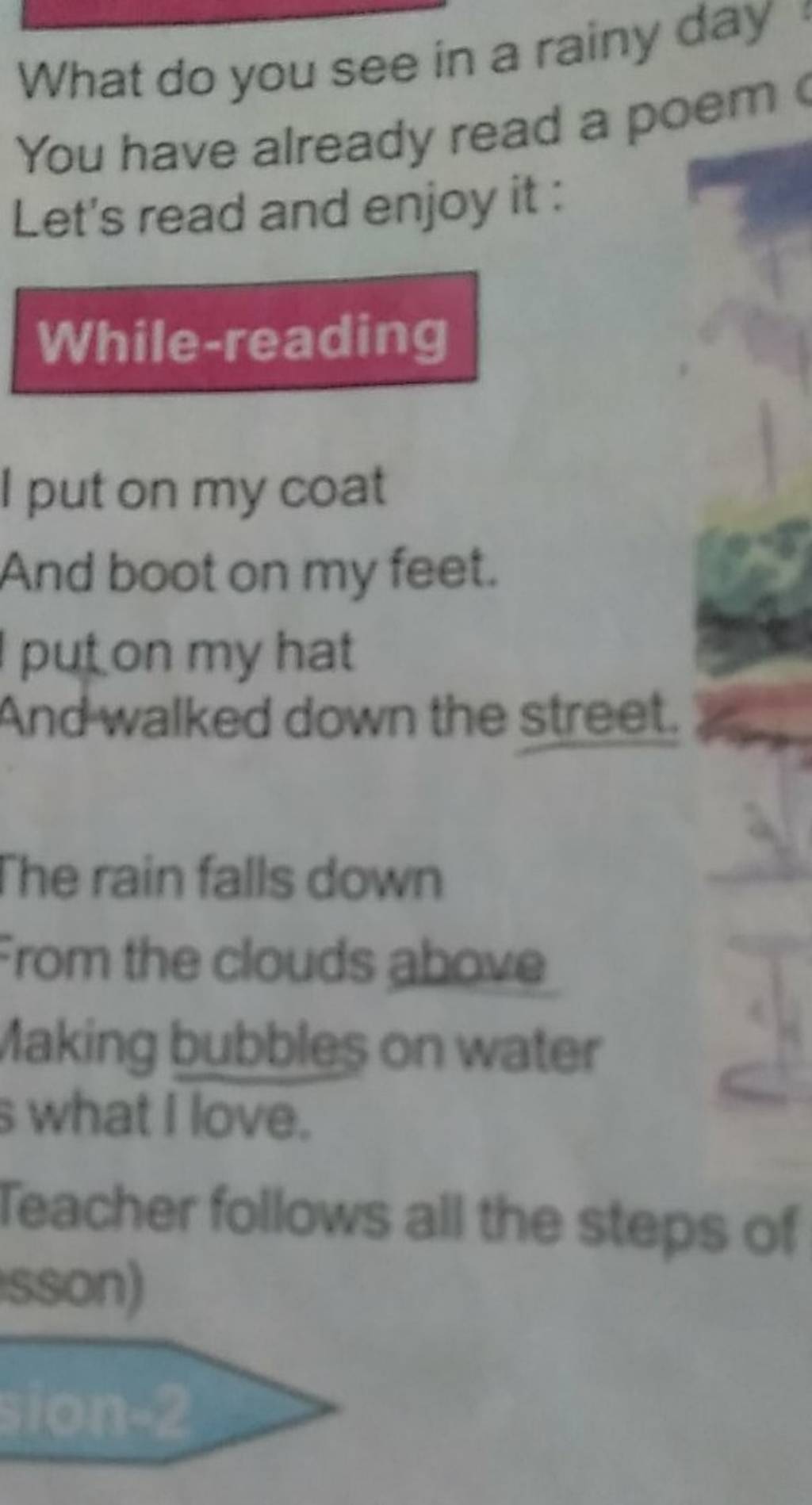 What do you see in a rainy day You have already read a poem Let's read an..