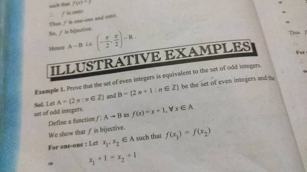 Thus. is one-one and onto. ILLUSTRATIVE EXAMPLES Example 1. Prove that th..
