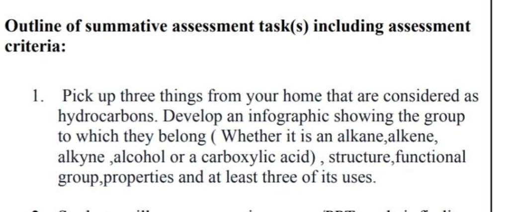 Outline of summative assessment task(s) including assessment criteria: 1...