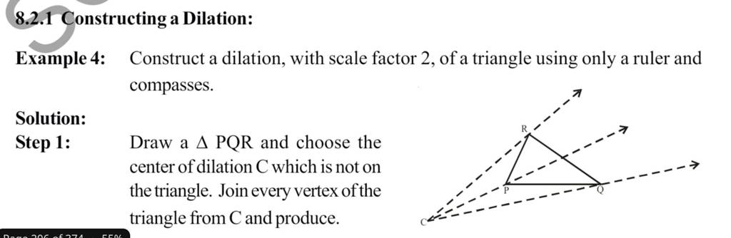 8.2.1 Constructing a Dilation: Example 4: Construct a dilation, with scal..