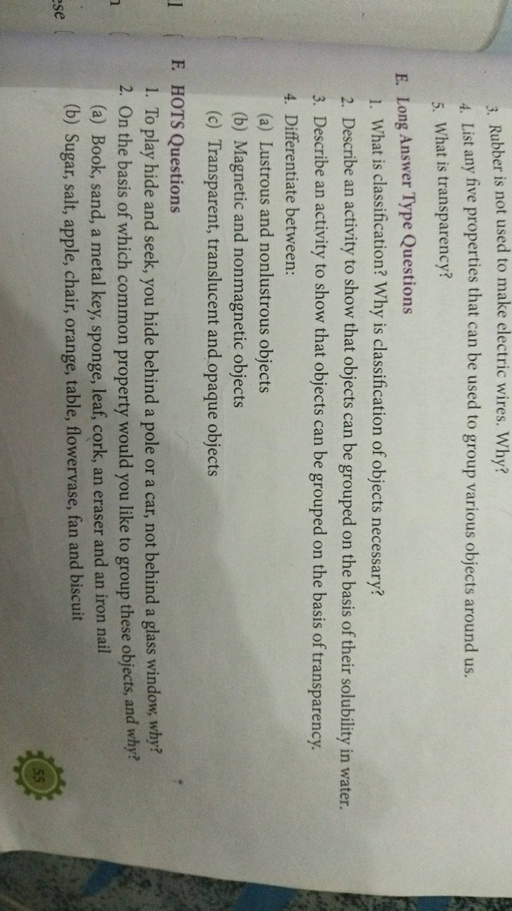 Lustrous and nonlustrous objects (b) Magnetic and nonmagnetic objects (c..