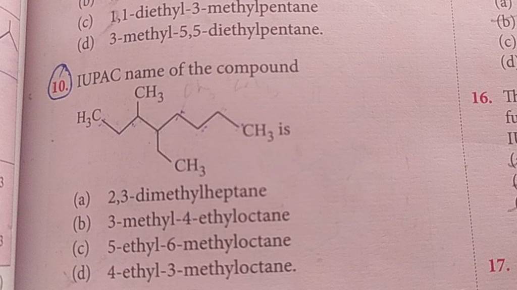 (10.) IUPAC name of the compound | Filo