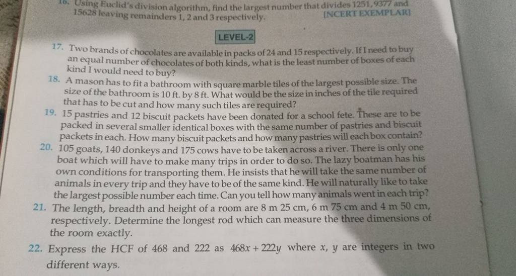 Using Euclids Division Algorithm Find The Largest Number That Divides 1