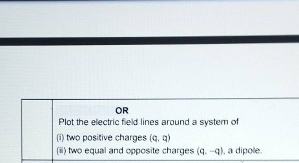 OR Plot the electric field lines around a system of (i) two positive char..
