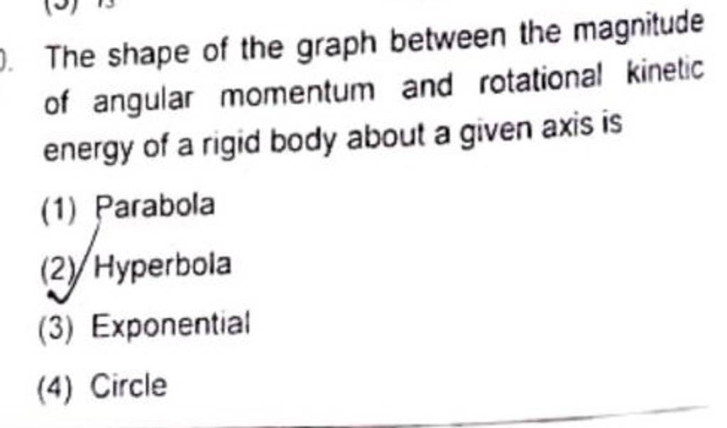 The shape of the graph between the magnitude of angular momentum and rota..