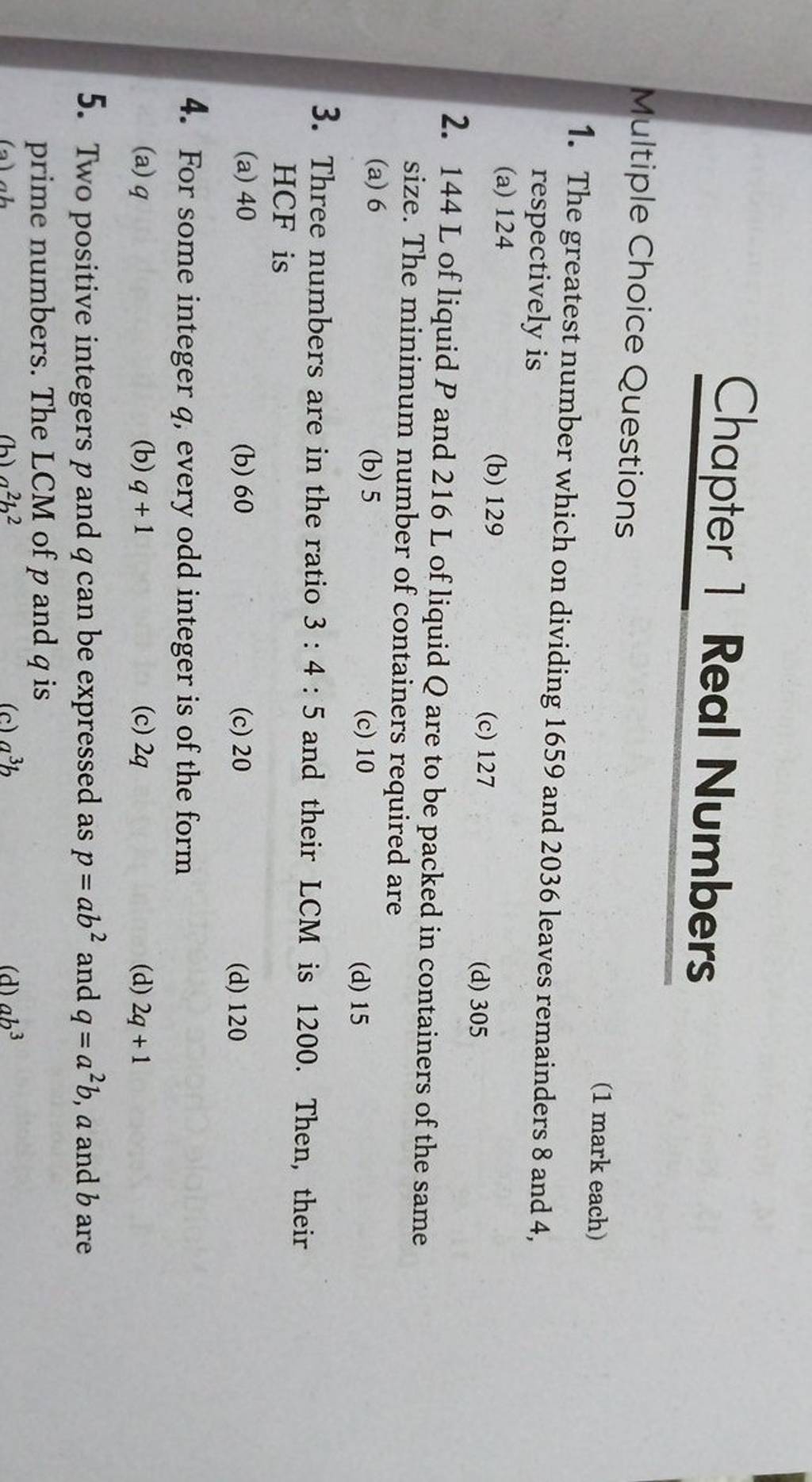 Chapter 1 Real Numbers Multiple Choice Questions 1 Mark Each 1 The Gre chapter-1-real-numbers-multiple-choice-questions-1-mark-each-1-the-gre