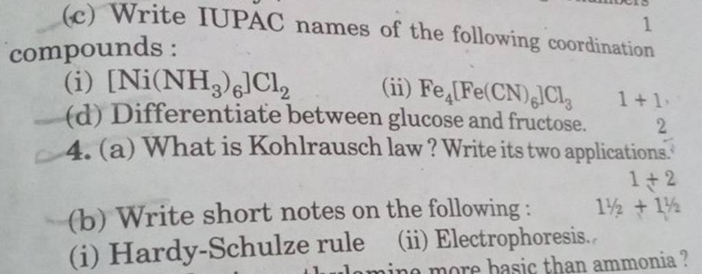 C Write Iupac Names Of The Following Coordination Compounds I [ni Nh