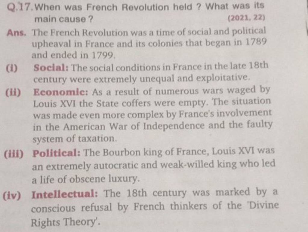 Social Causes Of French Revolution