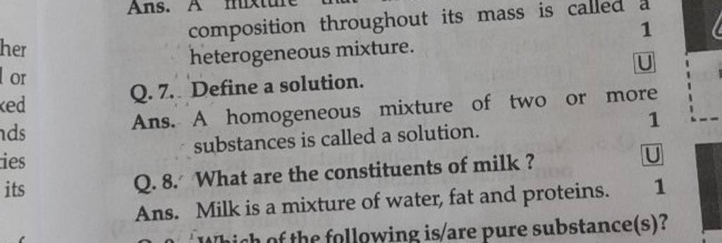 composition throughout its mass is called heterogeneous mixture. | Filo