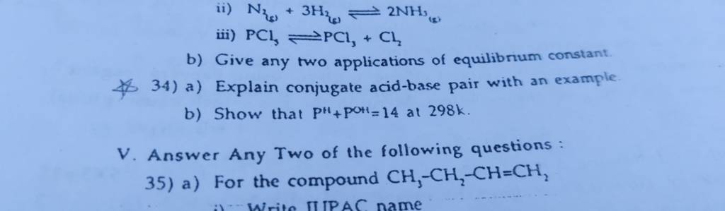 b) Give any two applications of equilibrium constant. | Filo b) Give any two applications of equilibrium constant. | Filo