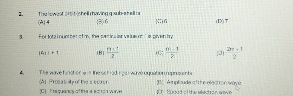 The wave function y in the schrodinger wave equation represents : | Filo