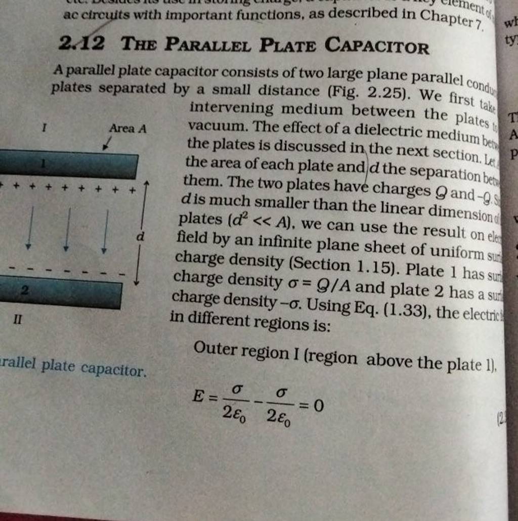 2 12 The Parallel Plate Capacitor A Parallel Plate Capacitor Consists Of