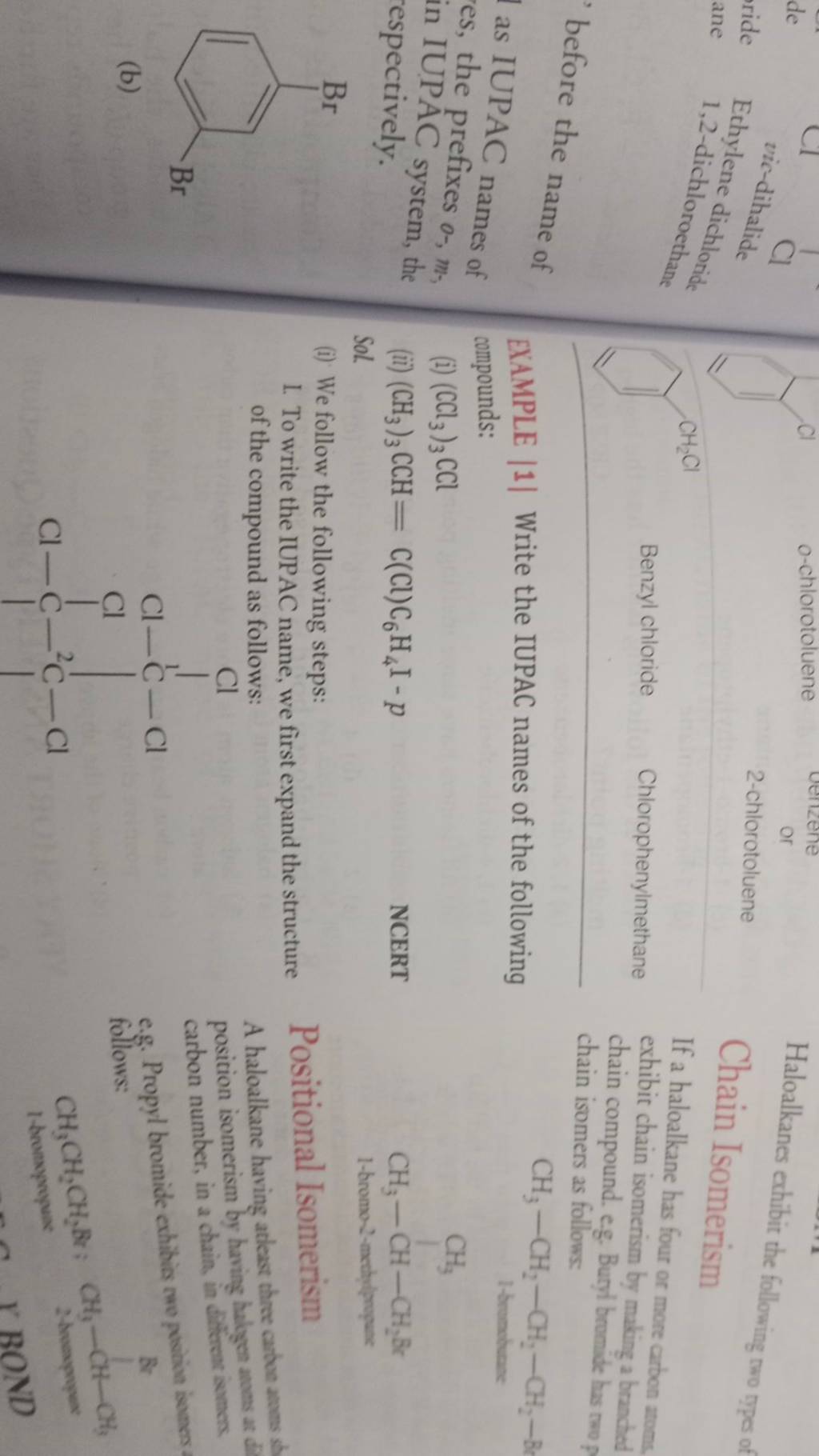 EXAMPLE |1 Write the IUPAC names of the following Haloalkanes exhibit the..