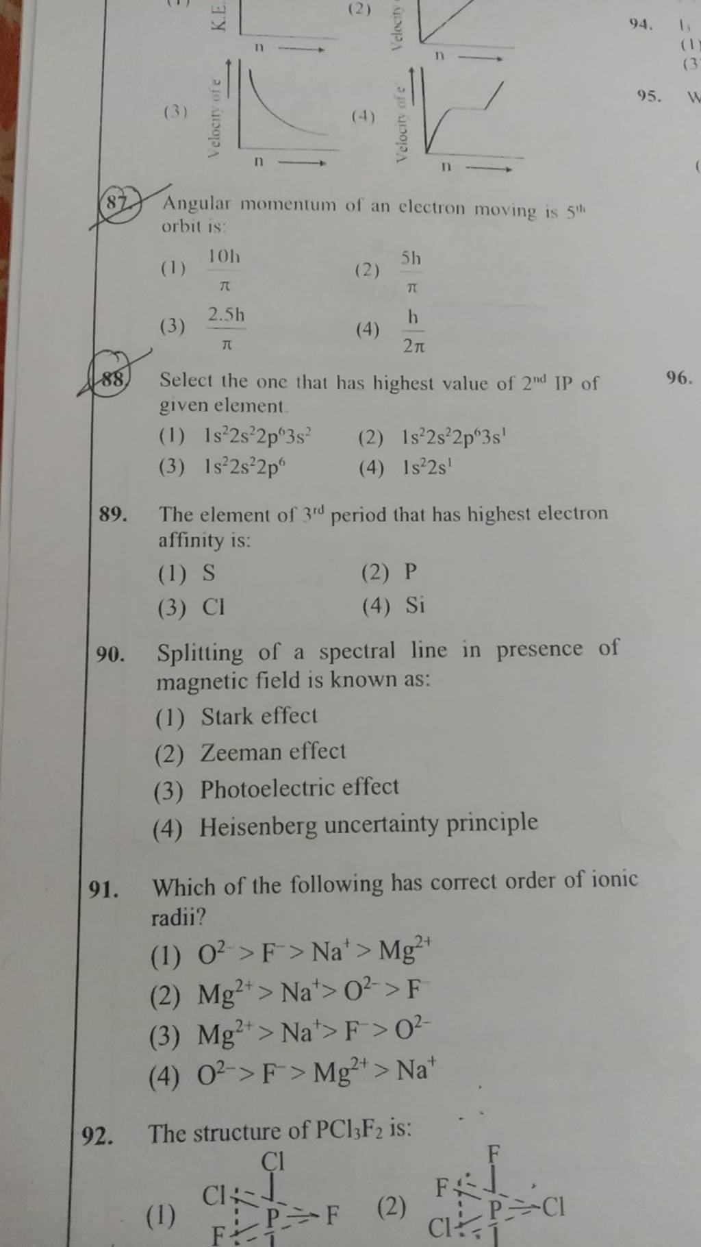 Splitting of a spectral line in presence of magnetic field is known as:..