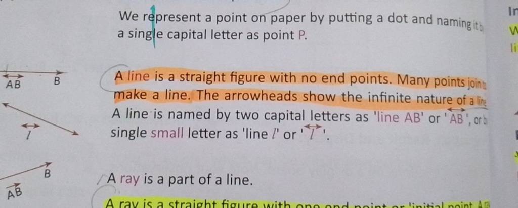 We represent a point on paper by putting a dot and naming it: a single ca..