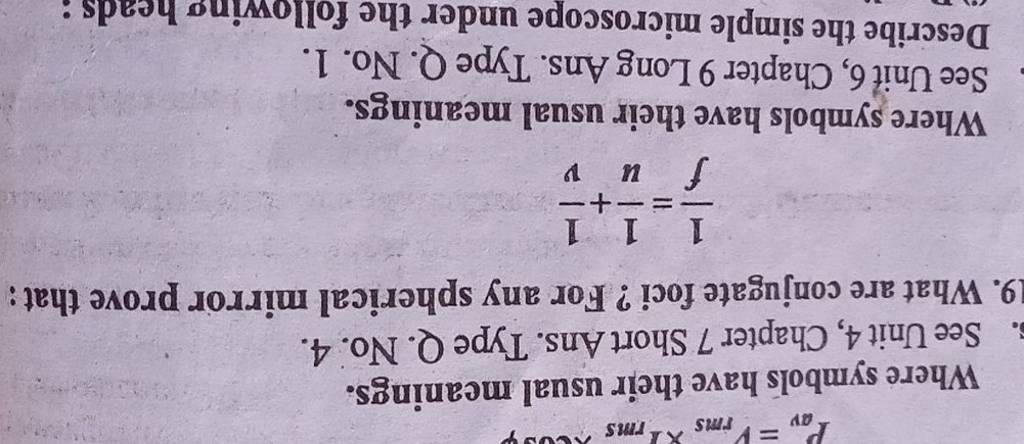 Where symbols have their usual meanings. See Unit 4, Chapter 7 Short Ans... Where symbols have their usual meanings. See Unit 4, Chapter 7 Short Ans...