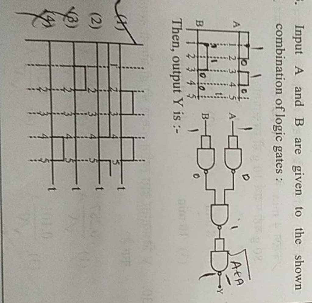 Input A and B are given to the shown combination of logic gates : | Filo Input A and B are given to the shown combination of logic gates : | Filo