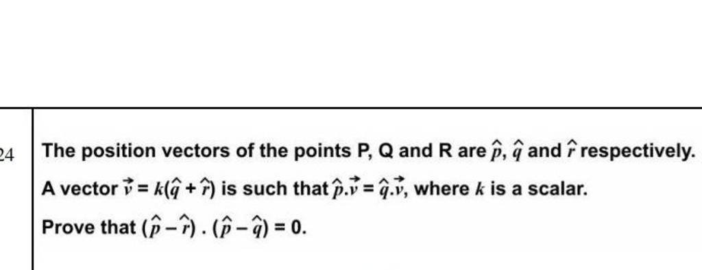 The position vectors of the points P,Q and R are p^ ,q^ and r^ respectiv..
