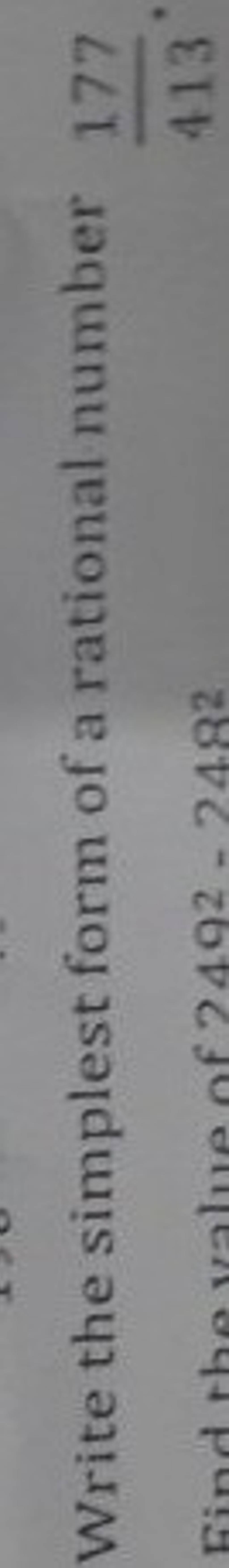 Write The Simplest Form Of A Rational Number 413177 Filo