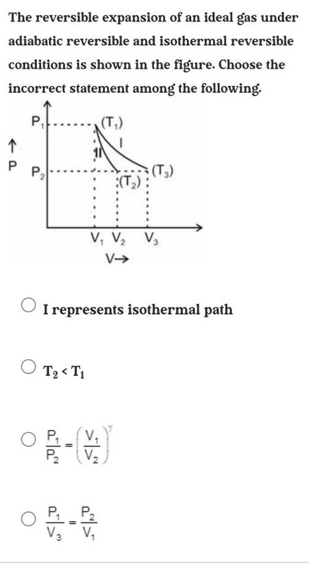 The reversible expansion of an ideal gas under adiabatic reversible and i..