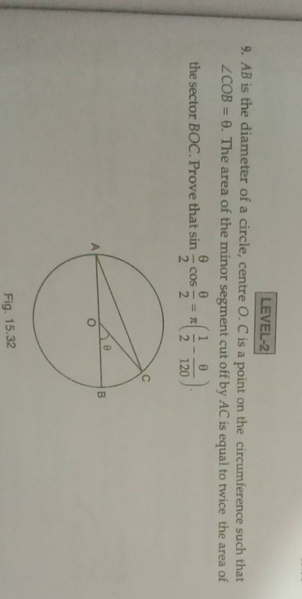 Level 2 9 Ab Is The Diameter Of A Circle Centre Oc Is A Point On The C
