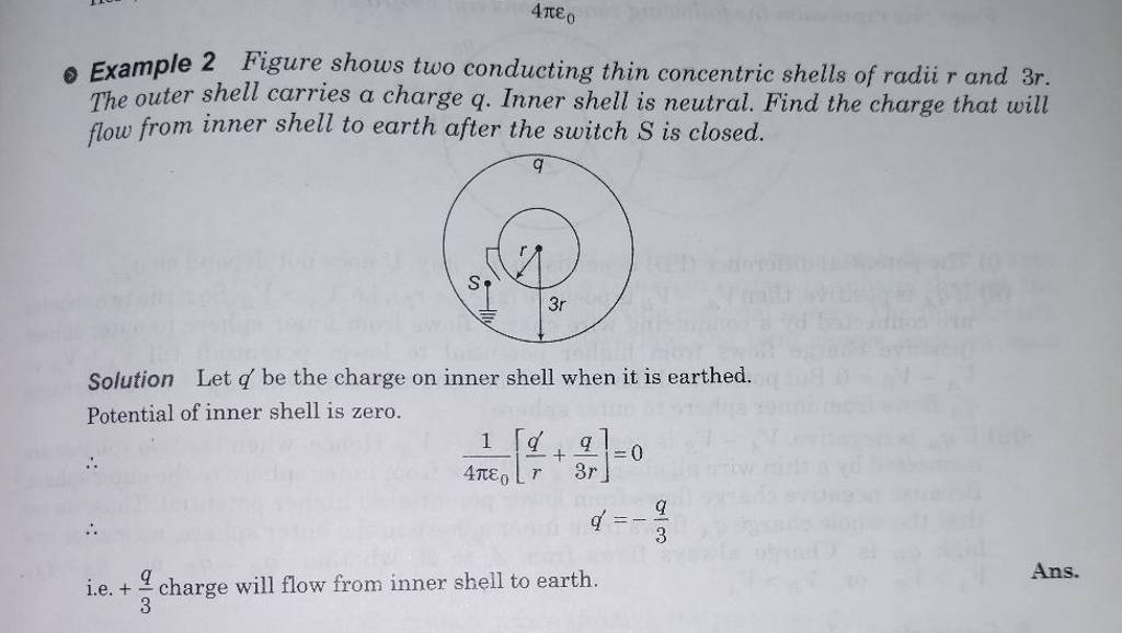 - Example 2 Figure shows two conducting thin concentric shells of radii r..