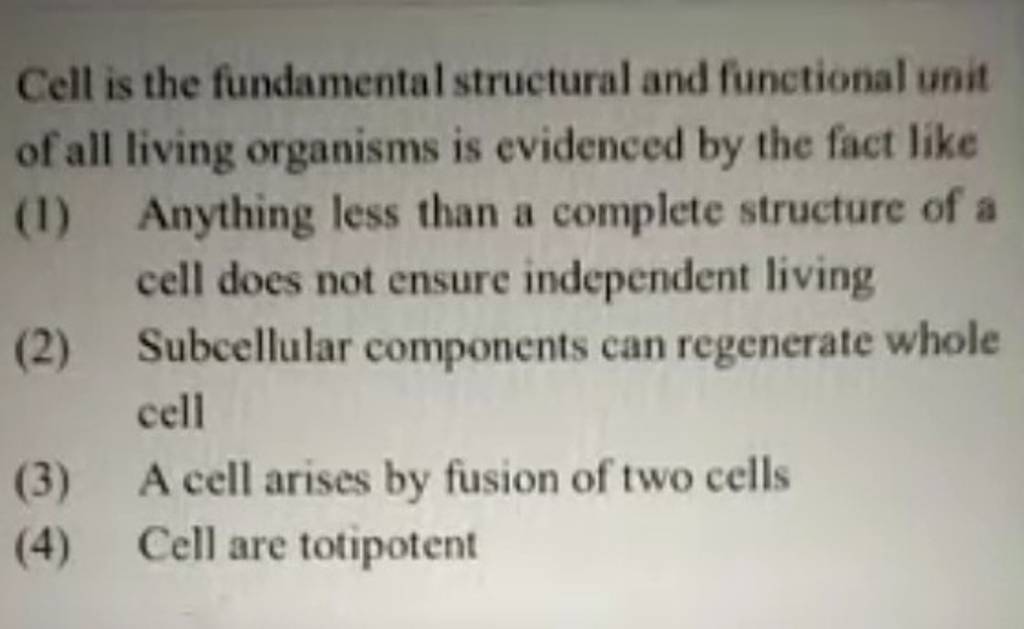 Cell is the fundamental structural and functional unit of all living orga..