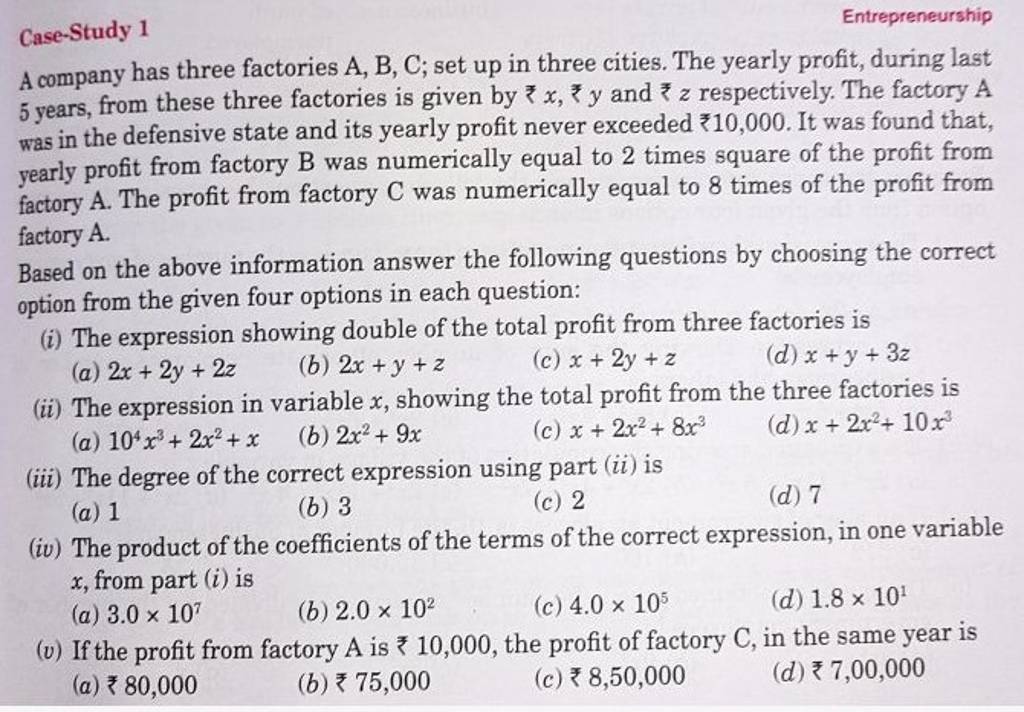 The degree of the correct expression using part (ii) is | Filo