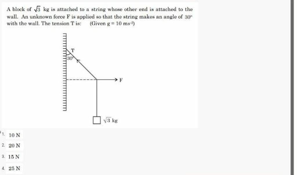 A Block Of 3 Kg Is Attached To A String Whose Other End Is Attached To T