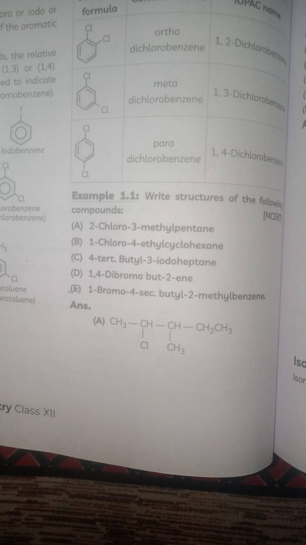 formula ortho dichlorobenzene 1, 2-Dichlorobenzos Is, the relative meta d..