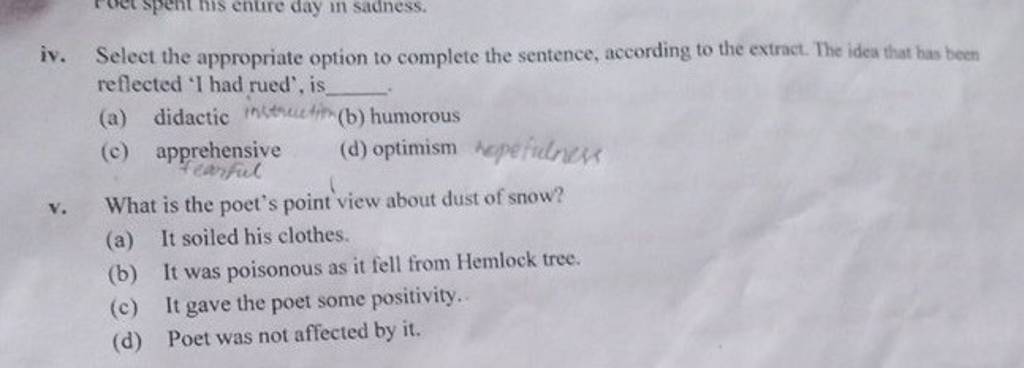 Select the appropriate option to complete the sentence, according to the