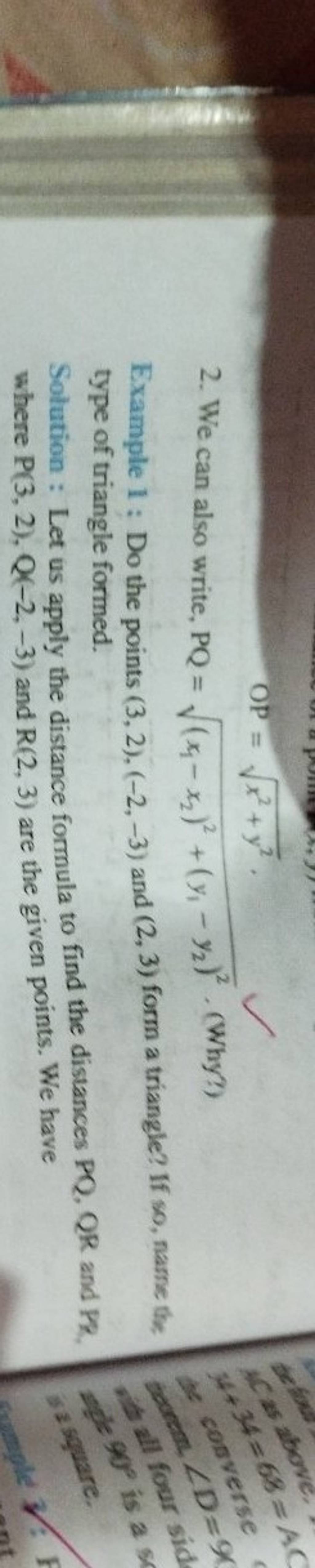 2 We Can Also Write Pq X1 −x2 2 Y1 −y2 2 Why Example 1 Do The
