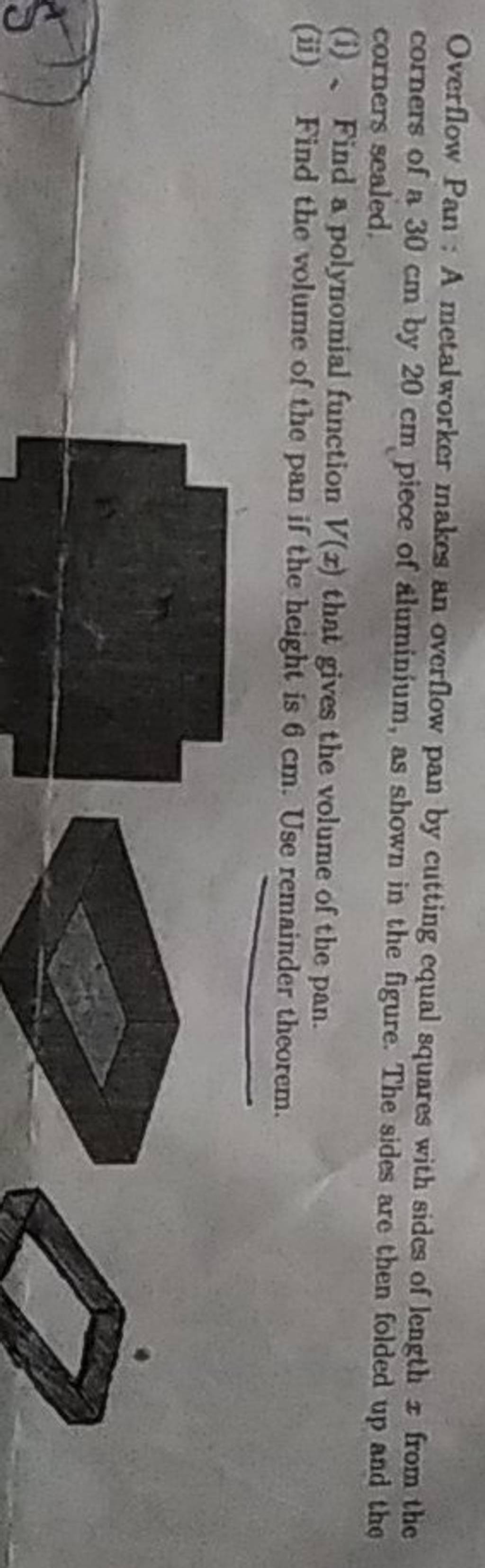 Overflow Pan : A metalworker makes an overflow pan by cutting equal squar..