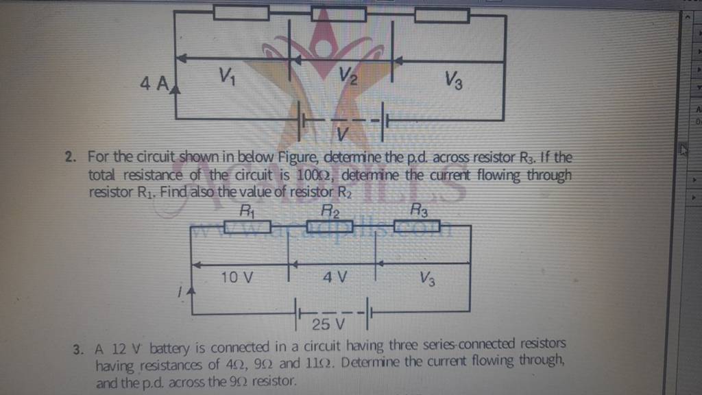 2 For The Circuit Shown In Below Figure Determine The Pd Across Resis