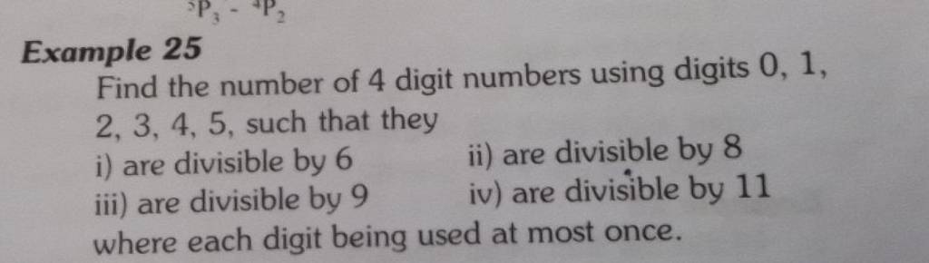 Example 25 Find the number of 4 digit numbers using digits 0,1 , 2,3,4,5,..