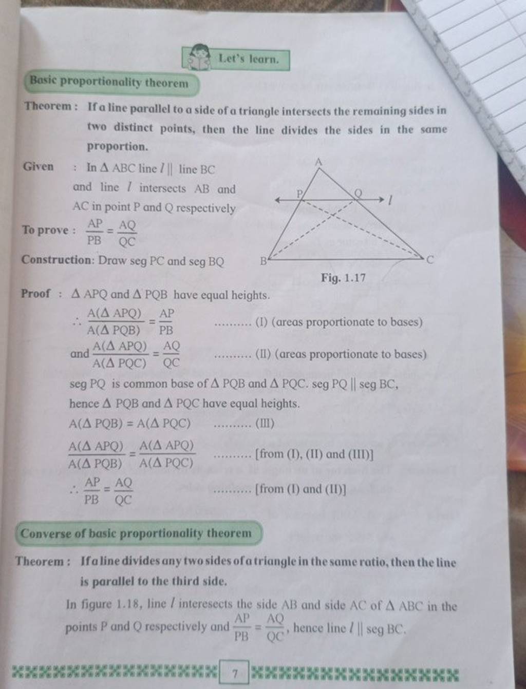 Lets Learn Basic Proportionality Theorem Theorem If A Line Parallel T