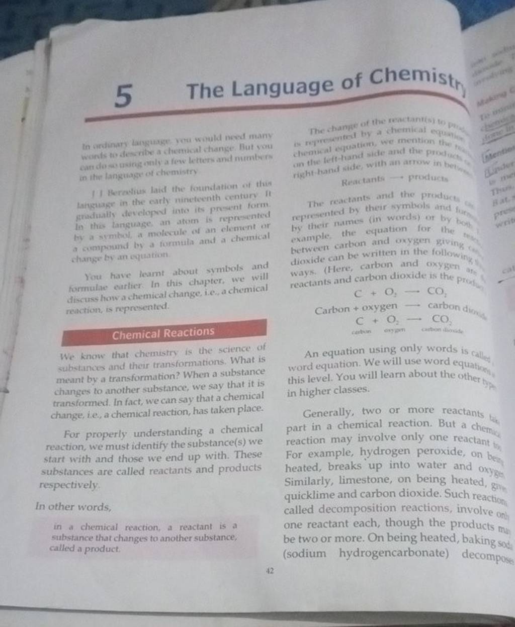 The Language of Chemistry in thin language of chemistry | Filo