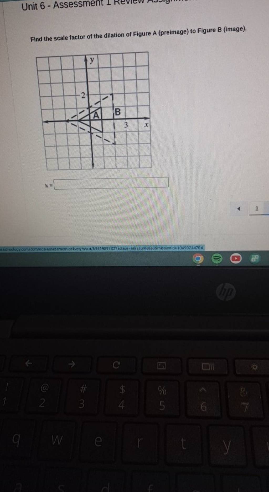 Find the scale factor of the dilation of Figure A (preimage) to Figure B