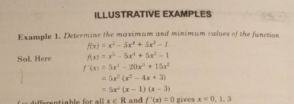 ILLUSTRATIVE EXAMPLES Example 1. Determine the maximum and minimum values..